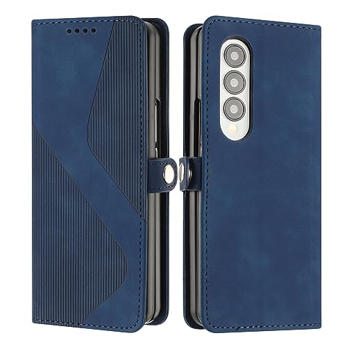 phone protective flip case Wallet Case for Samsung Galaxy Z Fold 3, Compatible with Samsung Galaxy Z Fold 3 Case [TPU Shockproof Interior Case] PU Leather Case with Magnetic Flip Cover Protective Hols