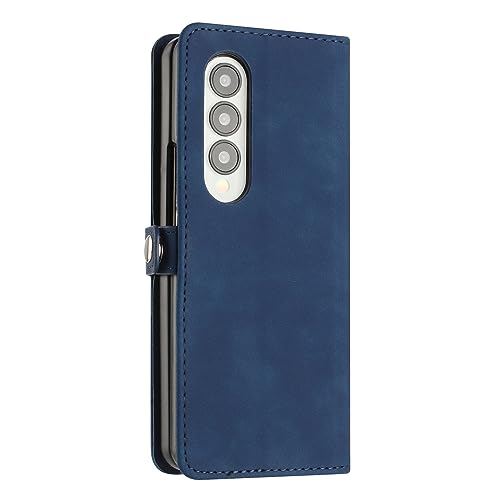 protective filp case Wallet Case for Samsung Galaxy Z Fold 3, Compatible with Samsung Galaxy Z Fold 3 Case [TPU Shockproof Interior Case] PU Leather Case with Magnetic Flip Cover nonmetallic cover ( C