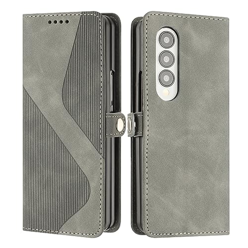 phone flip case Wallet Case for Samsung Galaxy Z Fold 3, Compatible with Samsung Galaxy Z Fold 3 Case [TPU Shockproof Interior Case] PU Leather Case with Magnetic Flip Cover phone screen protection (