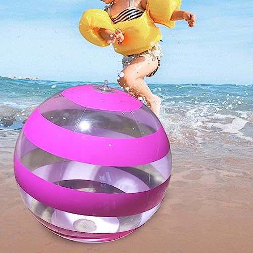 Summer Beach Ball, Summer Water Games, PVC Party Favor Blow Balls, Inflatable Pool Toys for Yard, Hawaiian Theme, Party, Lake Summer Beach, Violet Stripe