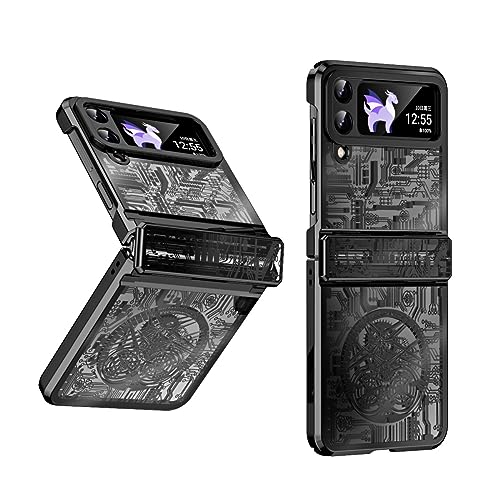 phone case Slim Case Compatible with Samsung Galaxy Z Flip 4 with Hinge+Camera Lens Protector,Thin Hard PC Case Fashion Protective Case for Galaxy Z Flip 4 Rugged Electroplating Cover phone protection