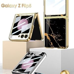 TECHY for Samsung Z Flip 5 Case Ultra-Thin Electroplated Glass Protective Cover for Samsung Galaxy Z Flip 5 Case, Mechanic