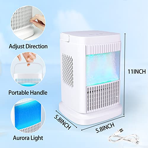 JOYENERGY Air Cooling Fan, Innovative Semiconductor Refrigeration Fan, Portable Air Conditioner Fan with 4 Wind Speeds, Desk Cooling Fan for Home, Travel and Office