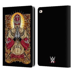 head case designs officially licensed wwe glow rey mysterio leather book wallet case cover compatible with apple ipad air 2 (2014)