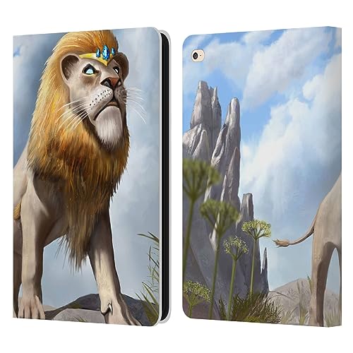 Head Case Designs Officially Licensed Anthony Christou King of Lions Fantasy Art Leather Book Wallet Case Cover Compatible with Apple iPad Air 2 (2014)