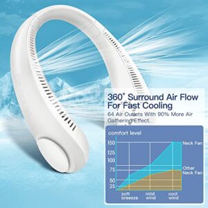 Portable Personal Wearable Small Mini Bladeless Cooling Neck Fan for Men Wome,Usb rechargeable battery powered travel cool quiet ventilador portatil face cooling white personal pocket fans