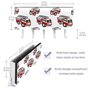 Fire Engine White Leather Hook Wall Mounted Coat Rack, 5 Hook Organizer Rail Rack for Door Kitchen Bathroom Bedroom Closet Room Entryway