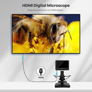 Andonstar AD246S-P HDMI Digital Microscope with 7'' Screen, 4000x 3 Lens 2160P UHD Video Record, Coin Microscope for Error Coins, Biological Microscope Kit for Adults and Kids, Prepred Slides