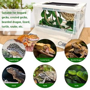 Hamiledyi Foldable Reptile Terrariums Kit, 5PCS Gecko Tank Starter Kits Mini Transparent Lizard Habitat Cages for Iguana, Snake, Bearded Dragon, Tortoise, Chameleon 15.6" x 11.6" x 9.4" White