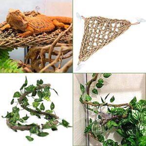 Hamiledyi Foldable Reptile Terrariums Kit, 5PCS Gecko Tank Starter Kits Mini Transparent Lizard Habitat Cages for Iguana, Snake, Bearded Dragon, Tortoise, Chameleon 15.6" x 11.6" x 9.4" White