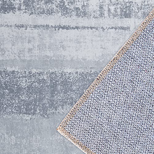 jinchan Area Rug 2x6 Runner Rug Modern Abstract Rug Indoor Contemporary Distressed Carpet Foldable Thin Rug Hallway Mat Kitchen Light Grey Print Floor Cover Non Slip Bedroom Living Room Dining Room