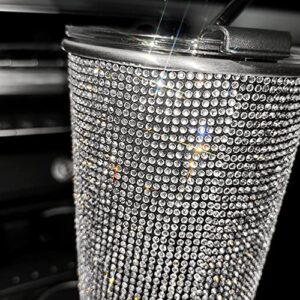 Bling Drink Coffee Mug,zcargel Crystal Drink Cup 20 Oz Stainless Steel Straw Coffee Cup Travel Mug Leak-proof Insulated Coffee Mug With Straw Water Cup Straight Cup For Home Office