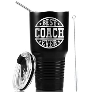 onebttl coach gifts, funny gift idea for appreciation, christmas, birthday, 30oz stainless steel insulated travel mug - best coach ever