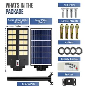 Garlinks 500W Solar Street Lights Outdoor 30000 Lumens - Motion Sensor Solar Parking Lot Lights - IP65 Waterproof LED Solar Street Light – 6500K Bright Wide-Angle, Garden, Park, Stadium Lights