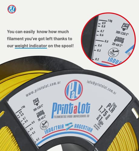 PRINTALOT PLA 3D Printer Filament, Dimensional Accuracy +/- 0.03 mm, 1 kg Spool, 1.75 mm Kryptonite