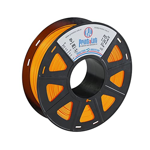 PRINTALOT PETG 3D Printer Filament, Dimensional Accuracy +/- 0.03 mm, 1 kg Spool, 1.75 mm, Fluo Orange