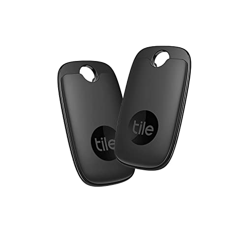 Tile Pro (2020) 2 - Pack - High Performance Bluetooth Tracker, Keys Finder and Item Locator for Keys, Bags, and More; 400 ft Range, Water Resistance and 1 Year Replaceable Battery