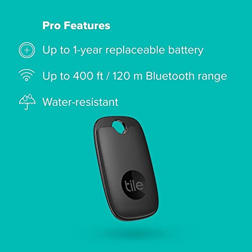 Tile Pro (2020) 2 - Pack - High Performance Bluetooth Tracker, Keys Finder and Item Locator for Keys, Bags, and More; 400 ft Range, Water Resistance and 1 Year Replaceable Battery