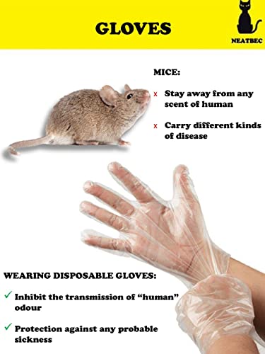 Reusable Mouse Trap with Gloves Indoor and Outdoor (Pack of 6,8 and 12) Safe Mouse Trap Easy to Clean and Setup Bait Reacting Quickly, Reusable and Durable Neatbec (Pack of 6)