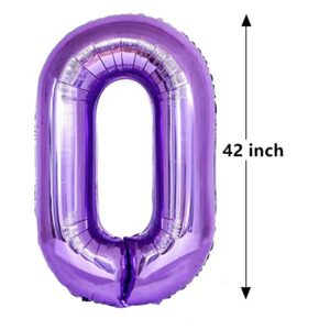 EMAAN Purple Number 40 Balloons, Birthday Mylar Foil Helium Digital Balloon, 42 Inch