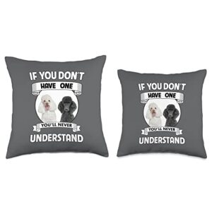 Standard Poodle Black White Dog Breed Lovers Poodle If You Don't Have One You'll Never Understand Dog Paw Throw Pillow, 16x16, Multicolor