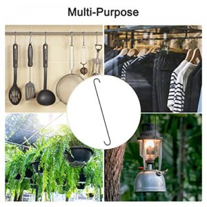 uxcell S Hanging Hooks, 20inch/500mm Extra Long Steel Hanger, Indoor Outdoor Uses for Garden, Bathroom, Closet, Workshop, Kitchen, Black, 8Pcs