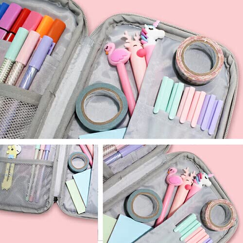 Pencil Case Panda Face Pen Case Pencil Bag Pouch Zipper Organizer Stationery Holder Storage Big Makeup Bag for Kids Teen Office College