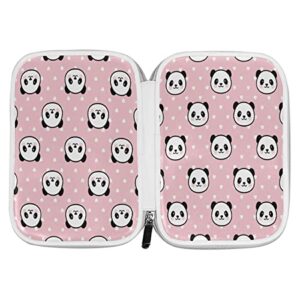 Pencil Case Panda Face Pen Case Pencil Bag Pouch Zipper Organizer Stationery Holder Storage Big Makeup Bag for Kids Teen Office College