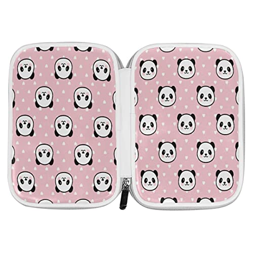 Pencil Case Panda Face Pen Case Pencil Bag Pouch Zipper Organizer Stationery Holder Storage Big Makeup Bag for Kids Teen Office College