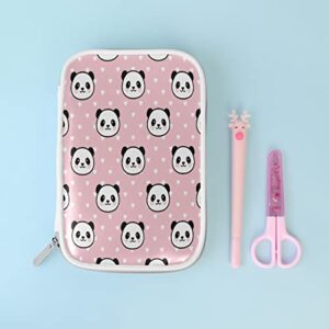 Pencil Case Panda Face Pen Case Pencil Bag Pouch Zipper Organizer Stationery Holder Storage Big Makeup Bag for Kids Teen Office College