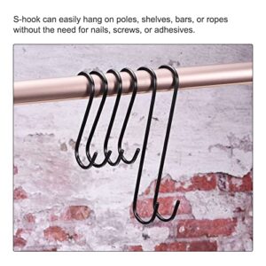 uxcell S Hanging Hooks, 8inch/200mm Extra Long Steel Hanger, Indoor Outdoor Uses for Garden, Bathroom, Closet, Workshop, Kitchen, Black, 10Pcs