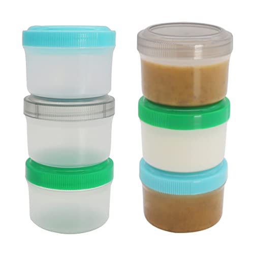 Ksooly 1.3 Oz. Salad Dressing Containers, 6 Pack Small Condiment Container with Lids, Mini Meal Prep Sauce Cups, Reusable, BPA Free