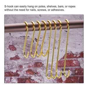 uxcell S Hanging Hooks, 4inch/110mm Extra Long Steel Hanger, Indoor Outdoor Uses for Garden, Bathroom, Closet, Workshop, Kitchen, Gold Tone, 12Pcs