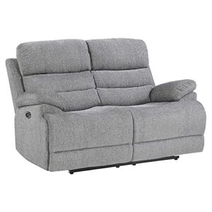 lexicon greyville wall-hugger power double reclining loveseat, gray