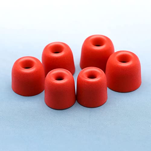 3 Pairs of Memory Foam Ear Tips Earphone Buds Noise Isolation 3.0mm Earbuds Eartips Replacement Compatible with TIN HiFi T2 Pro 3 Sizes S/M/L Red