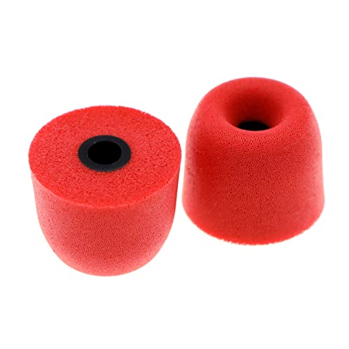 3 Pairs of Memory Foam Ear Tips Earphone Buds Noise Isolation 3.0mm Earbuds Eartips Replacement Compatible with TIN HiFi T2 Pro 3 Sizes S/M/L Red