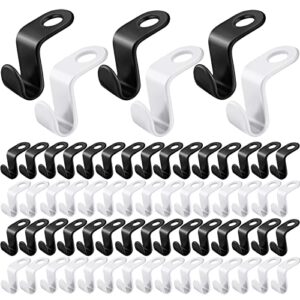 clothes hanger connector hooks, hanger extender clips, 68 pcs cascading clothes hangers space saving, black white plastic hanger organizer