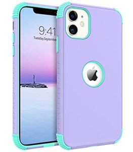 bentoben iphone 12 mini case, phone case iphone 12mini, heavy duty 2 in 1 full body rugged shockproof protection hybrid hard pc bumper drop protective girls women boy men 12 mini 5.4 cover,purple/mint