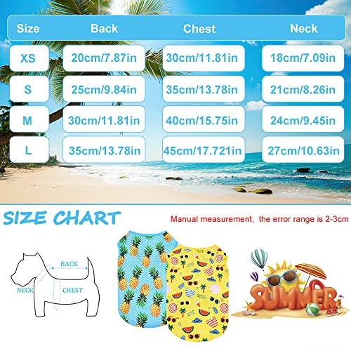 Dog Hawaiian Shirt Summer Puppy Clothes for Small Dogs Boy Girl Chihuahua Yorkie Teacup Pineapple Pet Tshirts for Cats Tiny Pets Outdoor Hawaii Doggy Shirts 2 Pack (Small, Hawaii)