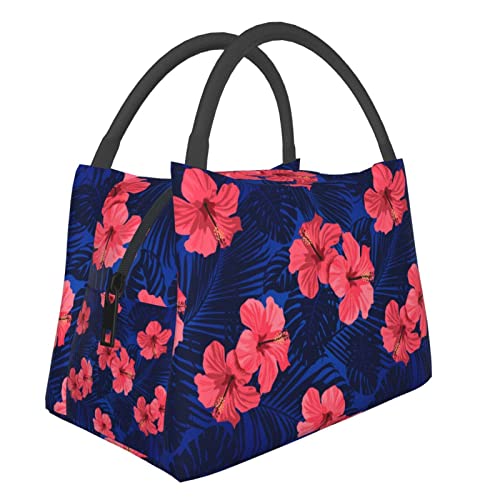 ASYG Hawaii Lunch Bag, Hawaii Tropical Floral Tote Meal Bag Lunch Holder Flower Bag for Work Outdoor Picnic