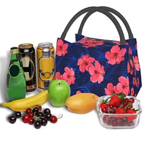 ASYG Hawaii Lunch Bag, Hawaii Tropical Floral Tote Meal Bag Lunch Holder Flower Bag for Work Outdoor Picnic