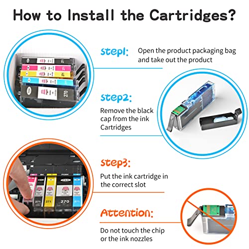 YOUTOOK Compatible for PGI-270 CLI-271 PGI-270XL CLI-271XL Ink Cartridges, C A K E Maker C A K E Printer Work with PIXMA MG5720 MG5721 MG5722 MG6820 MG6821 MG6822 MG7720 (5-Pack Included)