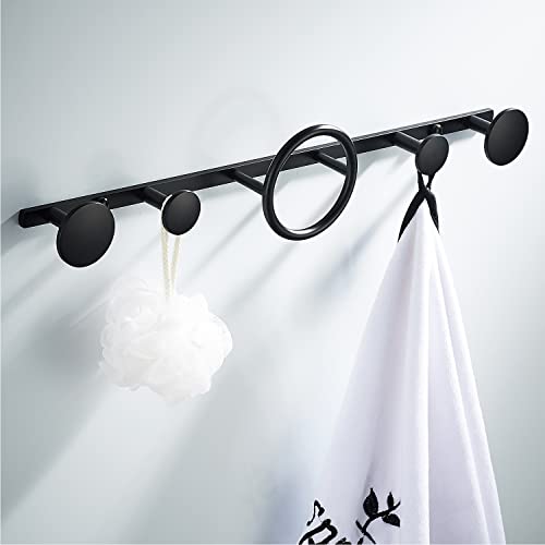 LANGPAI Coat Hooks for Wall Mounted Creative Modern Coat Rack Entryway Storage Hook Metal Row Hooks Hanging Robe & Towel Hooks Brass Matte Black Finished