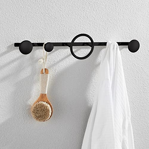 LANGPAI Coat Hooks for Wall Mounted Creative Modern Coat Rack Entryway Storage Hook Metal Row Hooks Hanging Robe & Towel Hooks Brass Matte Black Finished