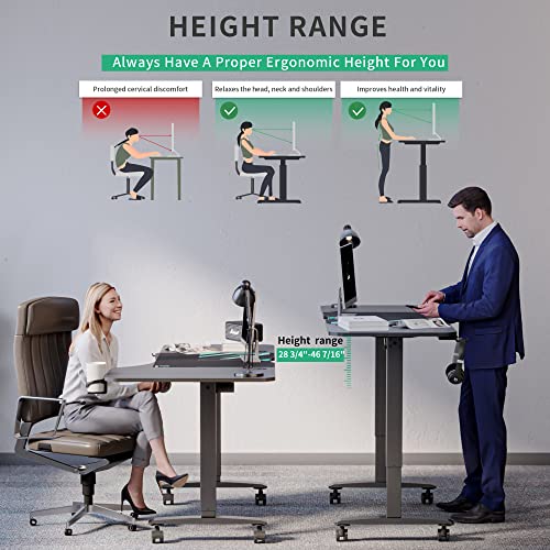 JWX Standing Adjustable Desk, 63 inches L Shaped Electric Standing Gaming Desk with Locking Wheels, Cup Holder, Headphone Hook, Cable Manager, Mouse pad, Carbon Fiber Textured Pane