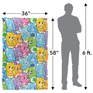 Care Bears Blanket, 36" x 58" Very Many Bears Pattern Silky Touch Super Soft Throw Blanket