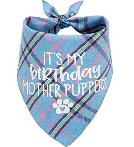 Dog Birthday Bandana, Birthday Boy Puppy Bandana for Small Medium Large Dogs Blue