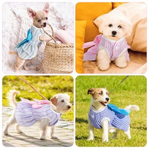 4 Pieces Dog Dresses for Small Medium Dogs Puppy Clothes Summer Princess Pet Dresses Girl Female Doggie Tutu Skirt Apparel for Chihuahua Yorkies Pup Cat Outfit(X-Small)