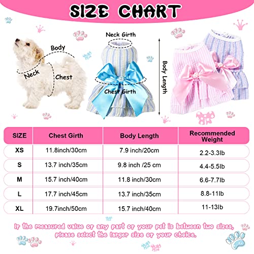 4 Pieces Dog Dresses for Small Medium Dogs Puppy Clothes Summer Princess Pet Dresses Girl Female Doggie Tutu Skirt Apparel for Chihuahua Yorkies Pup Cat Outfit(X-Small)