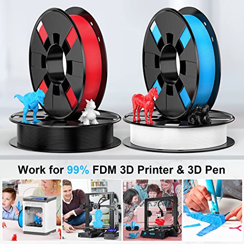 ENTINA 4 Colors PLA 3D Printer Filament for Tina 2, Dimensional Accuracy +/- 0.02mm, 1.75MM 200G 3D Printer Filament Bundle for 3D Printers